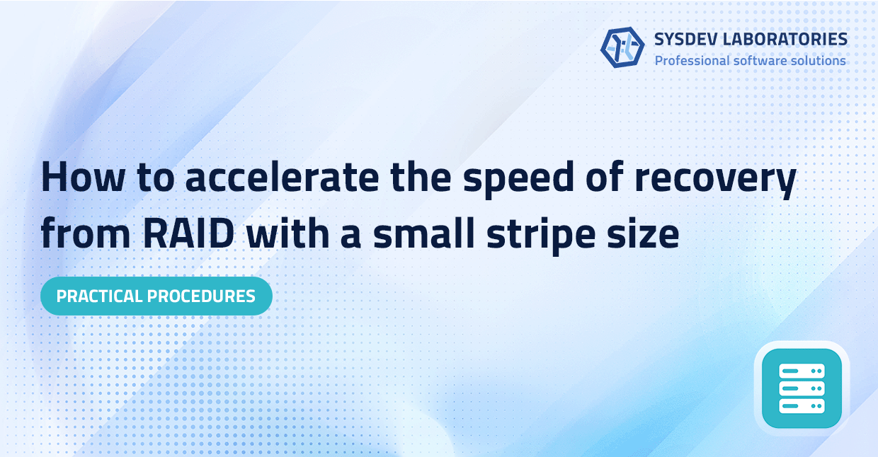 How to speed up recovery from RAID with a small stripe size
