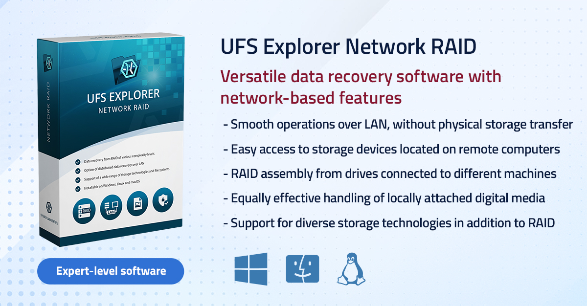 UFS Explorer Network RAID for Windows ver. 10