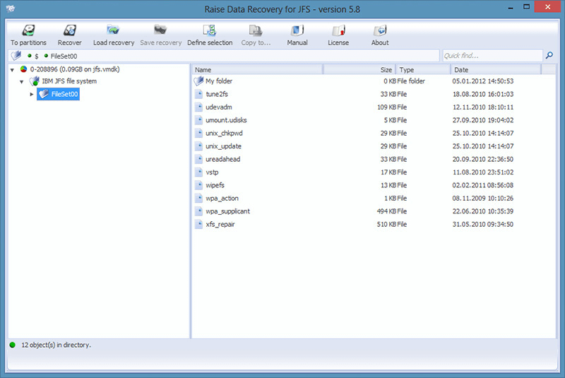 Raise Data Recovery for JFS (for Windows) version 5